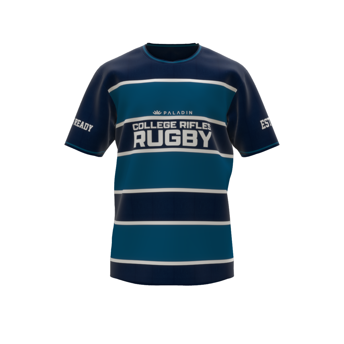 Teal/Navy Striped Tee – College Rifles Shop